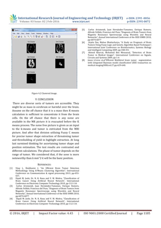 K Mean and Fuzzy Clustering Algorithm Predicated Brain Tumor Segmentation And Area Estimation | PDF