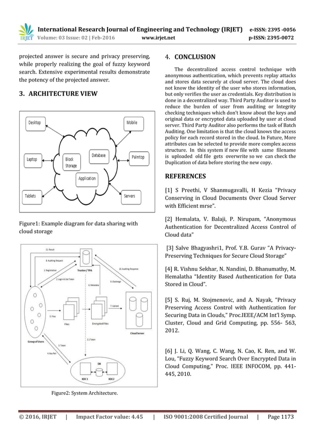 A Survey on Access Control Scheme for Data in Cloud with Anonymous Authentication | PDF