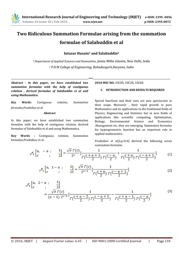 Two Ridiculous Summation Formulae Arising From The Summation Formulae