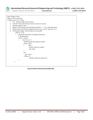 A web based approach: Acronym Definition Extraction | PDF