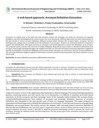 A web based approach: Acronym Definition Extraction | PDF