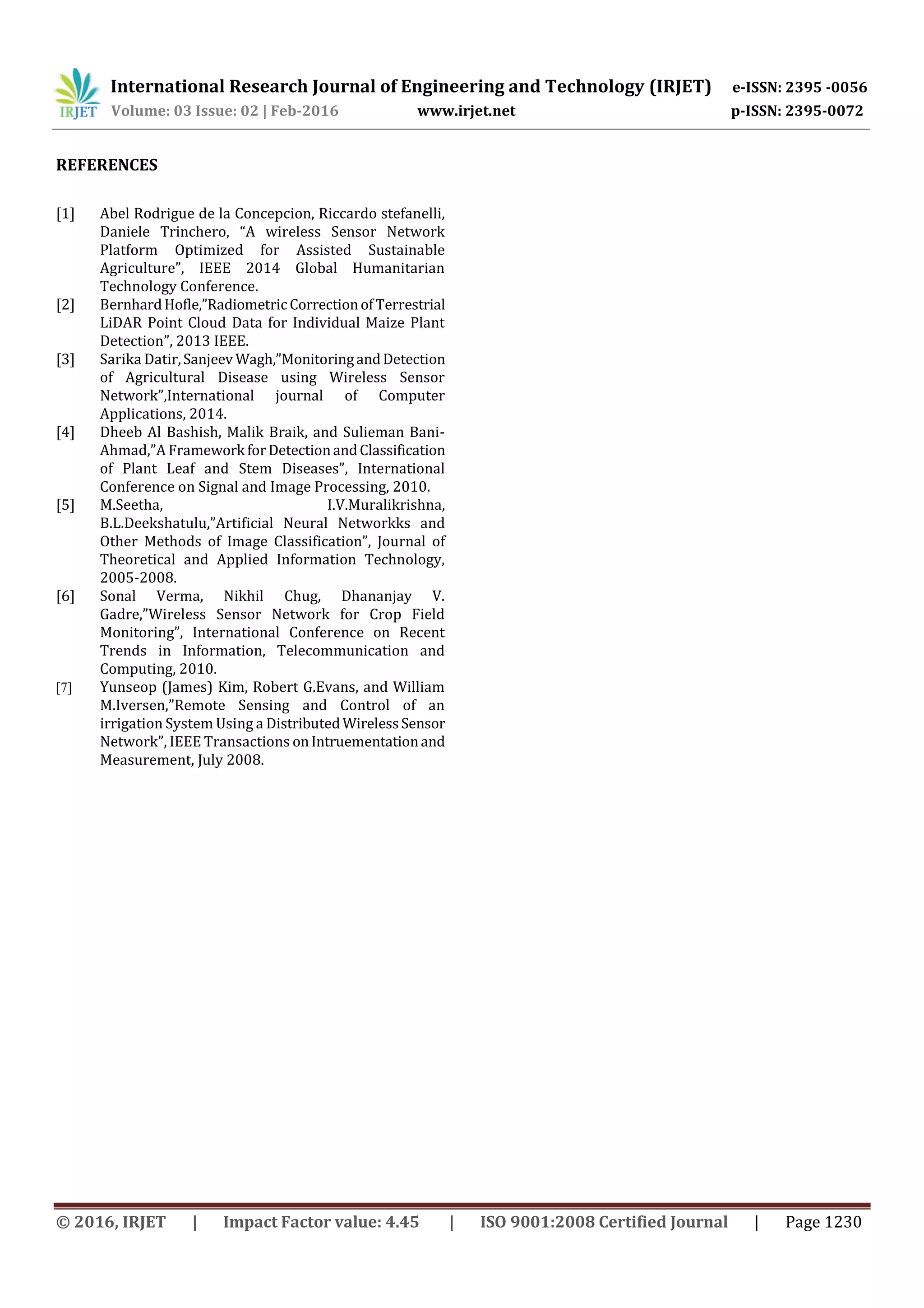 Low Complexity Design for WSN Based Plant Monitoring System | PDF