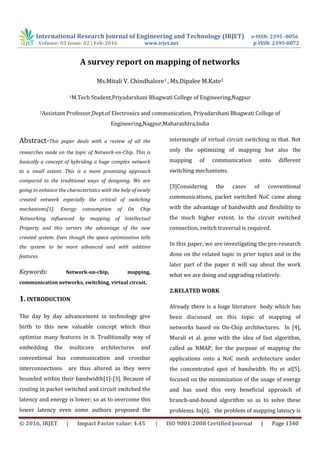 A survey report on mapping of networks | PDF