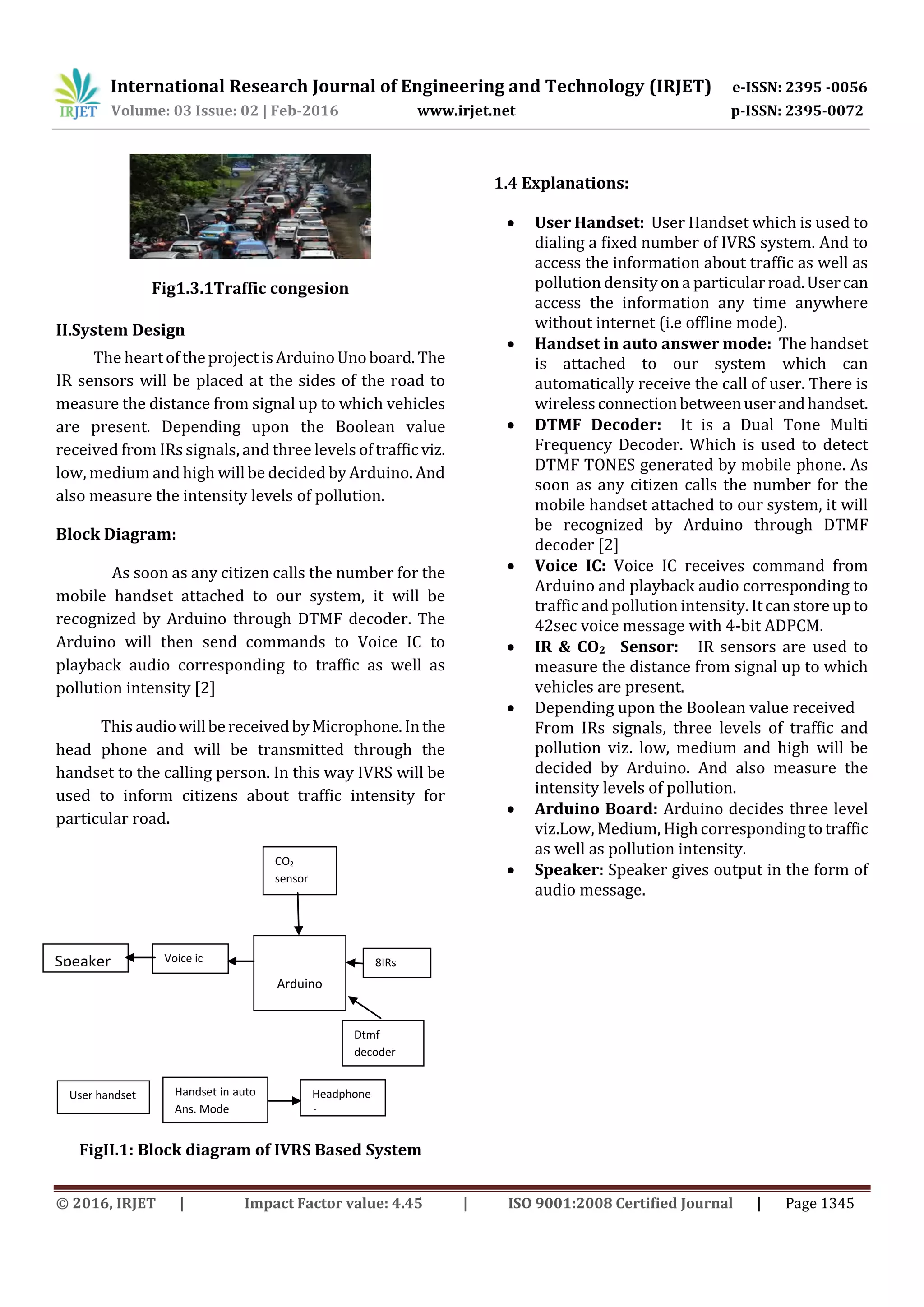 IVRS Based System for Traffic Density Measurement | PDF | Telecommunications Industry | Industries
