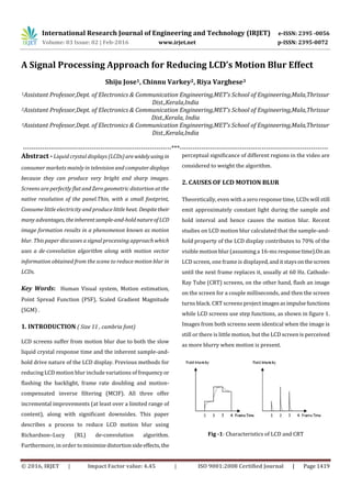 A Signal Processing Approach for Reducing LCD’s Motion Blur Effect | PDF