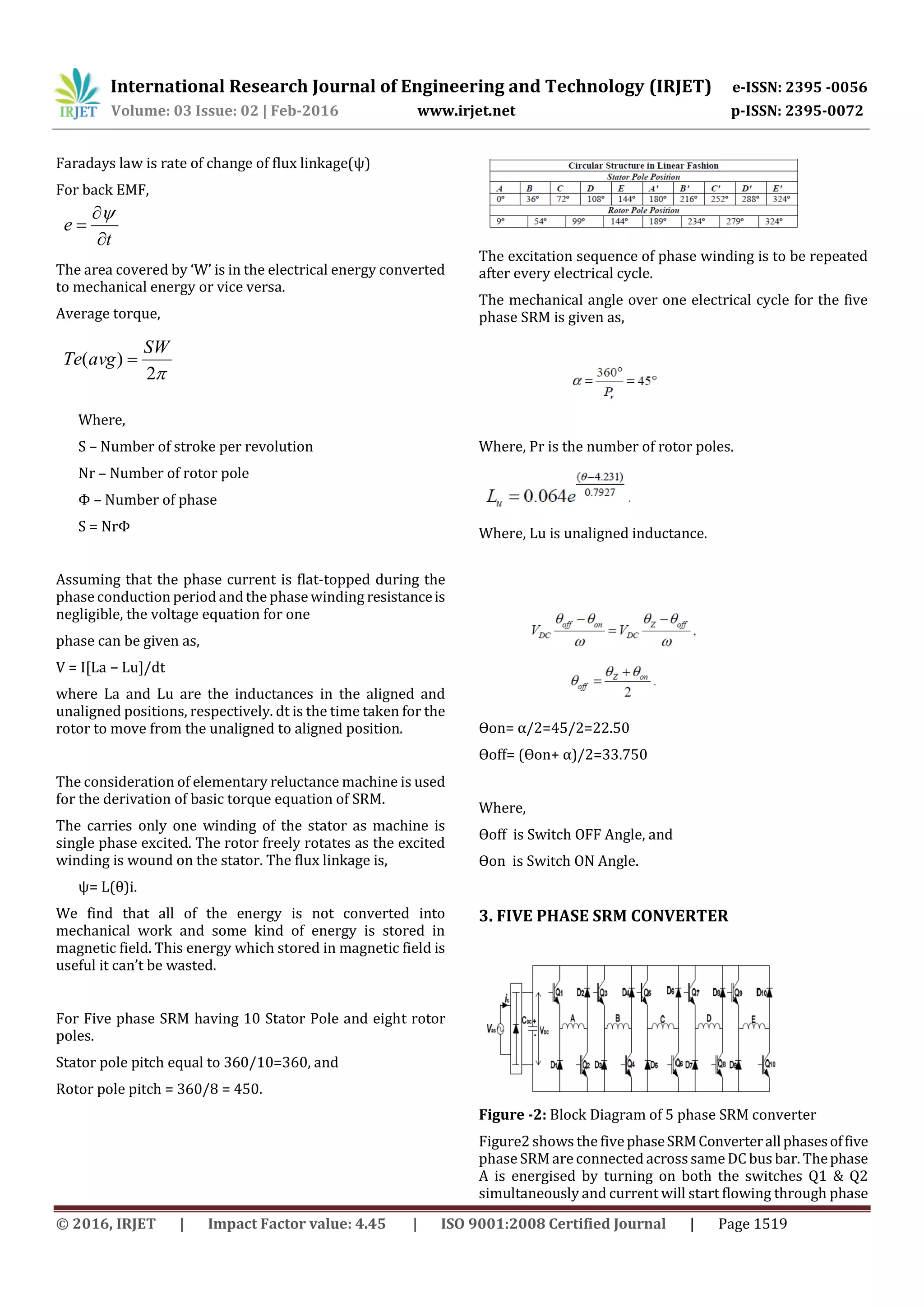 Simulation and Analysis of 5 Phase SRM Converter | PDF