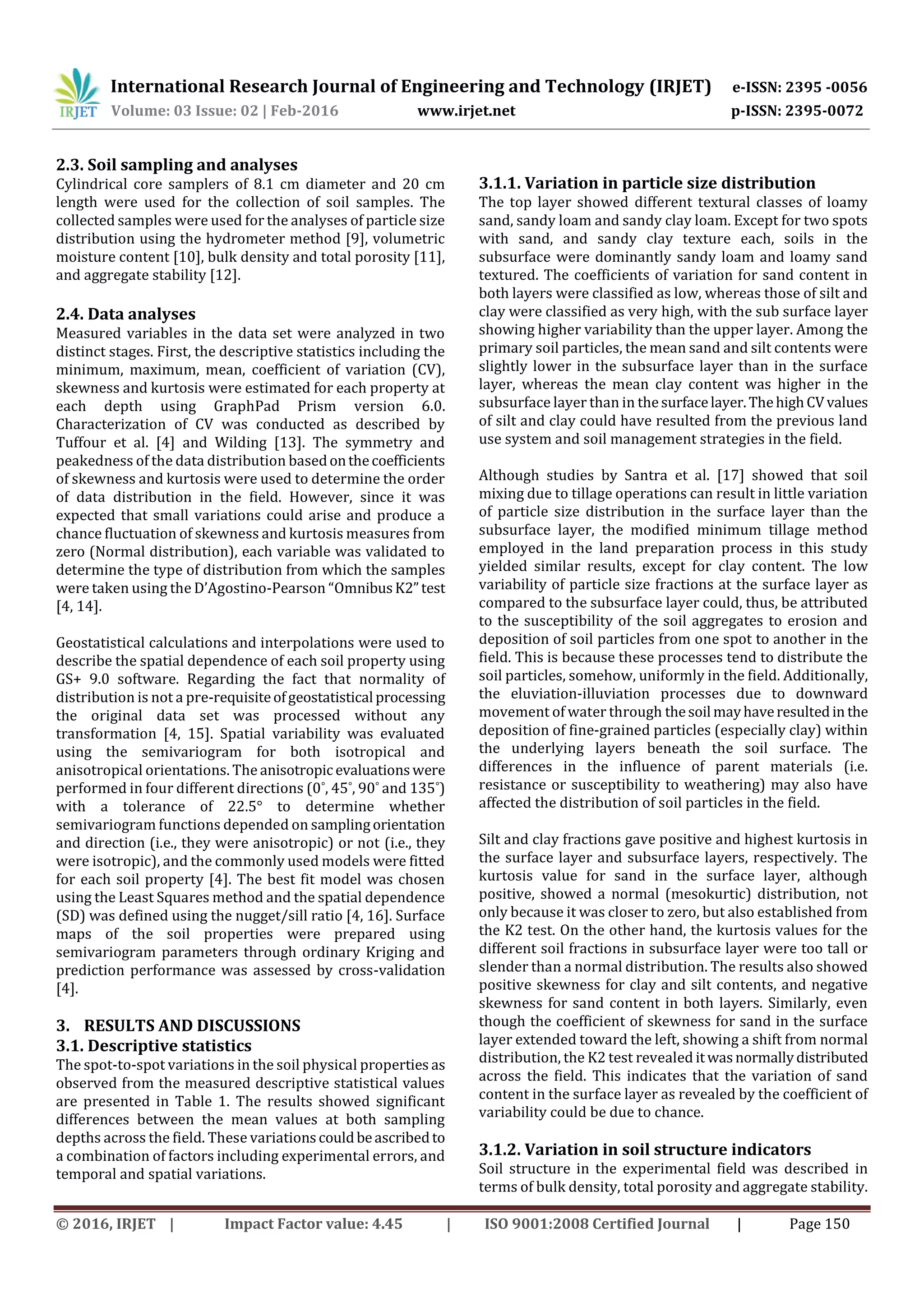 Mapping spatial variability of soil physical properties for site-specific management | PDF