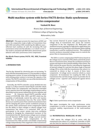 Multi-machine system with Series FACTS device: Static synchronous series compensator | PDF