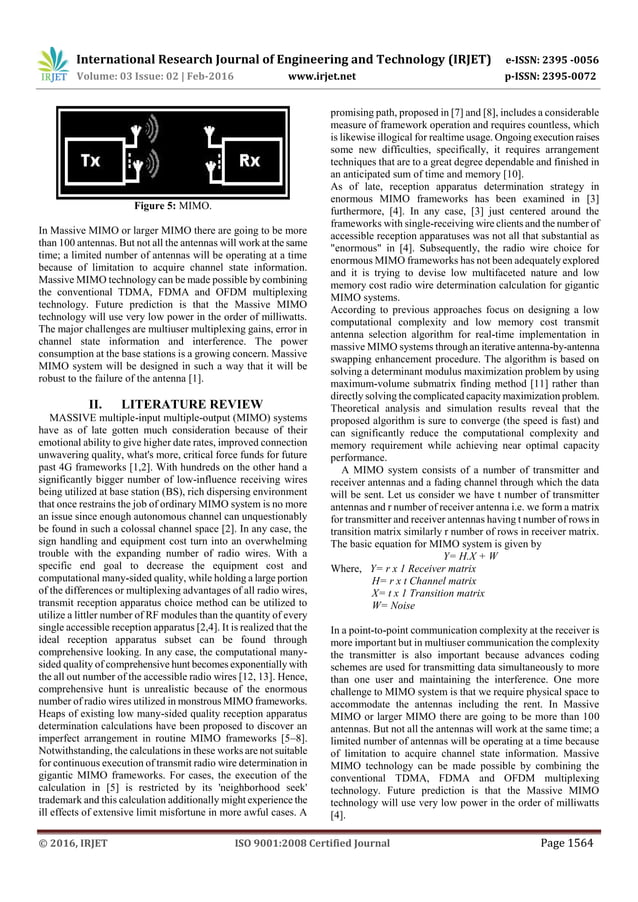A Review on Transmit Antenna Selection for Massive MIMO Systems | PDF
