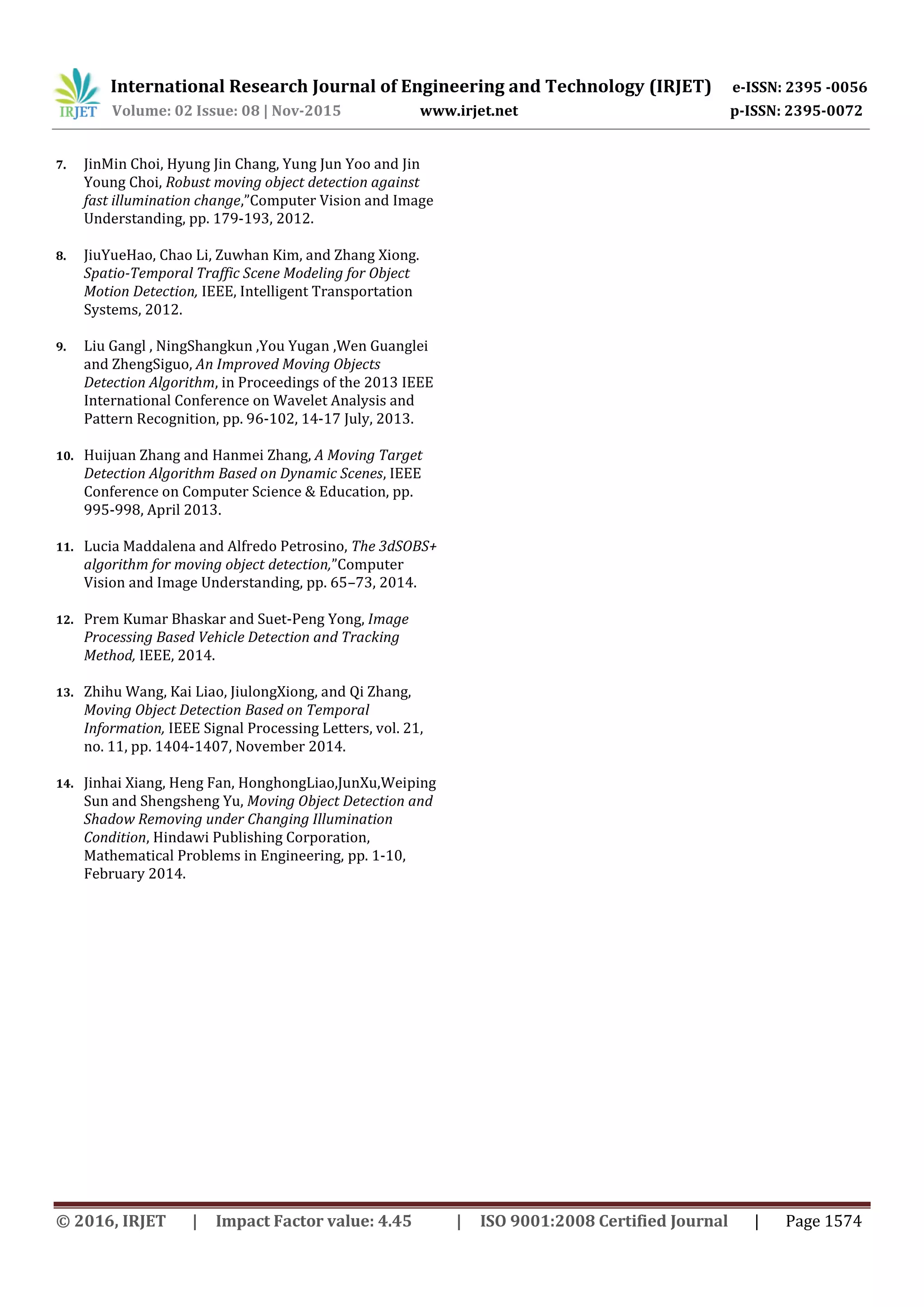 An Object Detection Tracking And Parametric Classification A Review Pdf Video Software