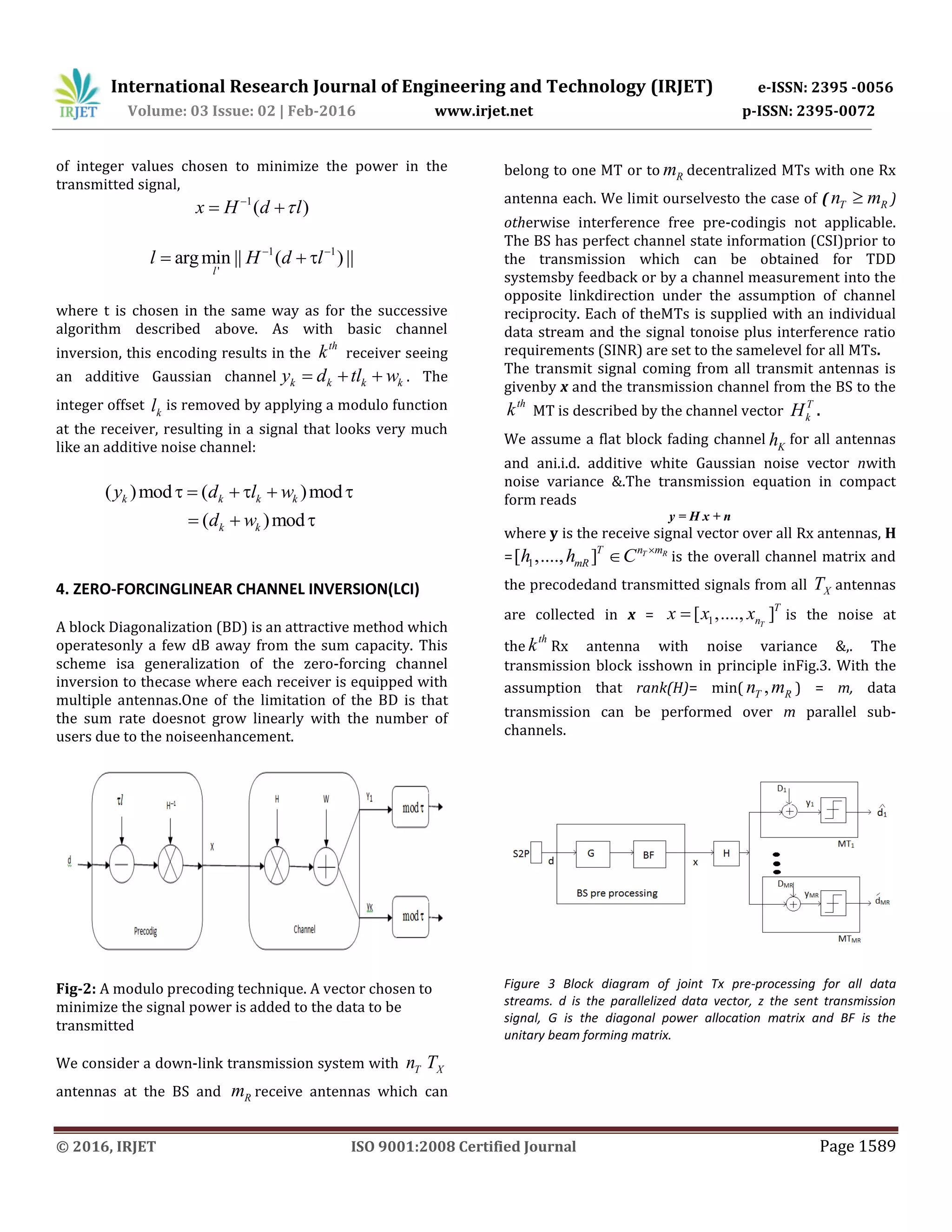 Multi user-MIMO Broadcast Channel techniques | PDF