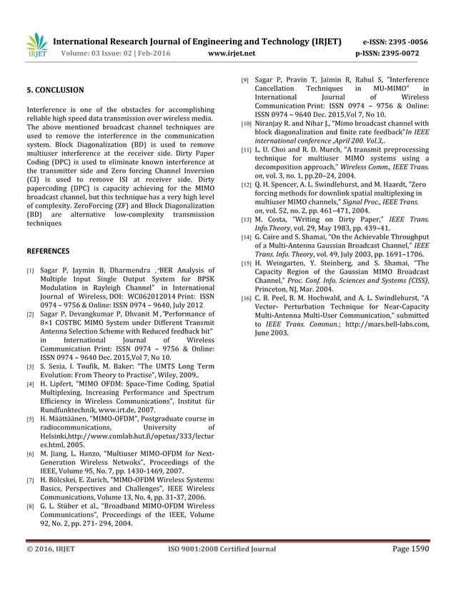 Multi user-MIMO Broadcast Channel techniques | PDF