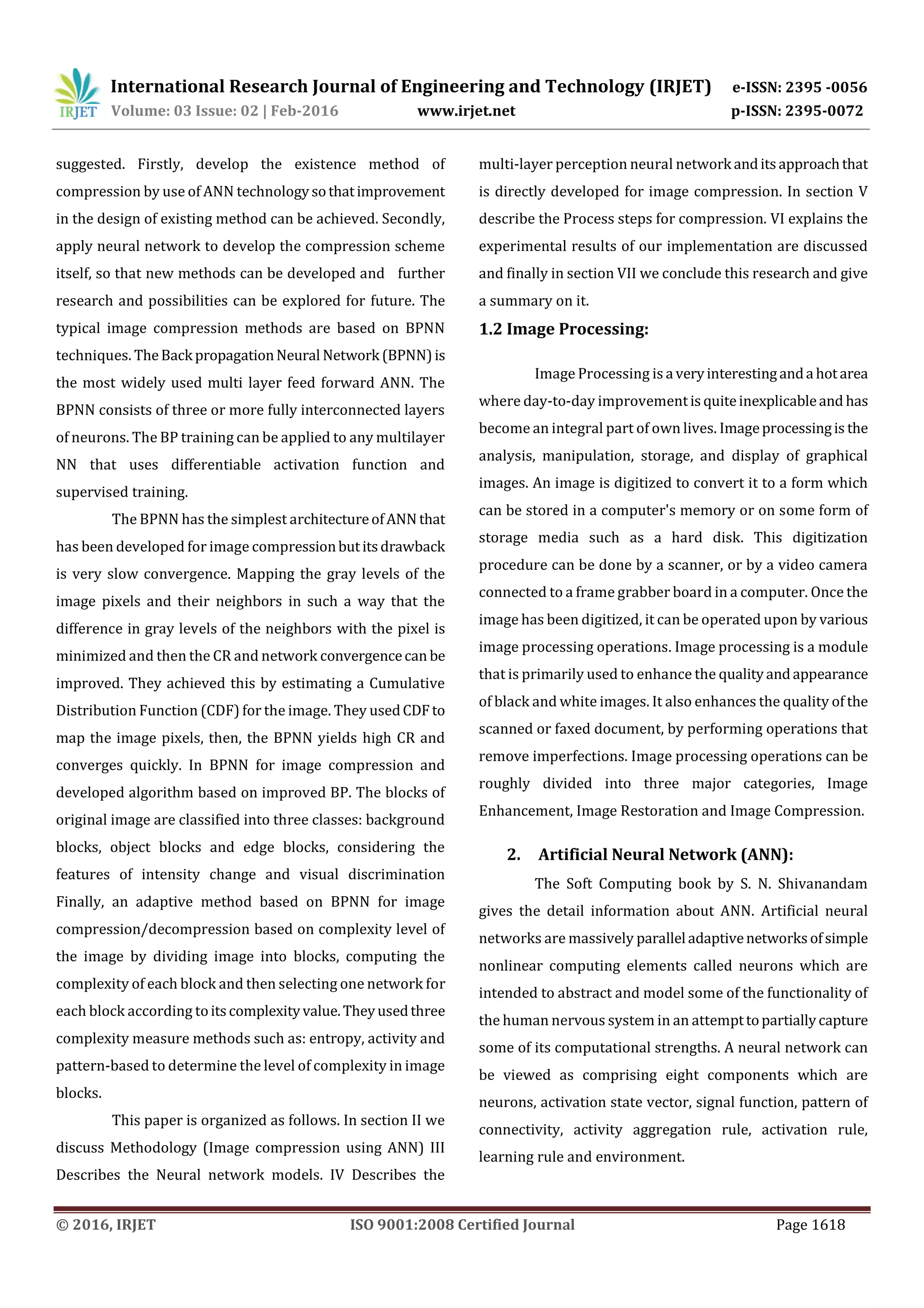 Image Compression and Reconstruction Using Artificial Neural Network | PDF Image Compression and Reconstruction Using Artificial Neural Network | PDF