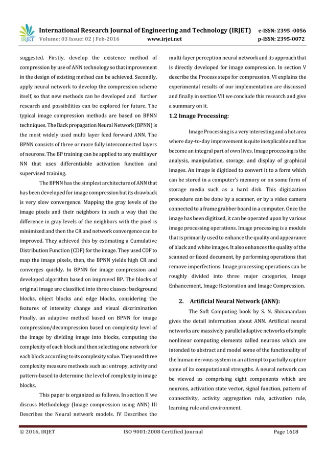 Image Compression and Reconstruction Using Artificial Neural Network | PDF