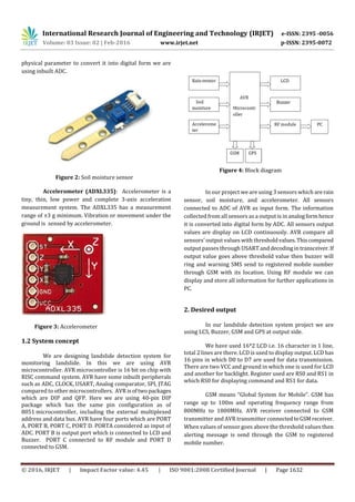 Landslide Detection System using AVR microcontroller | PDF