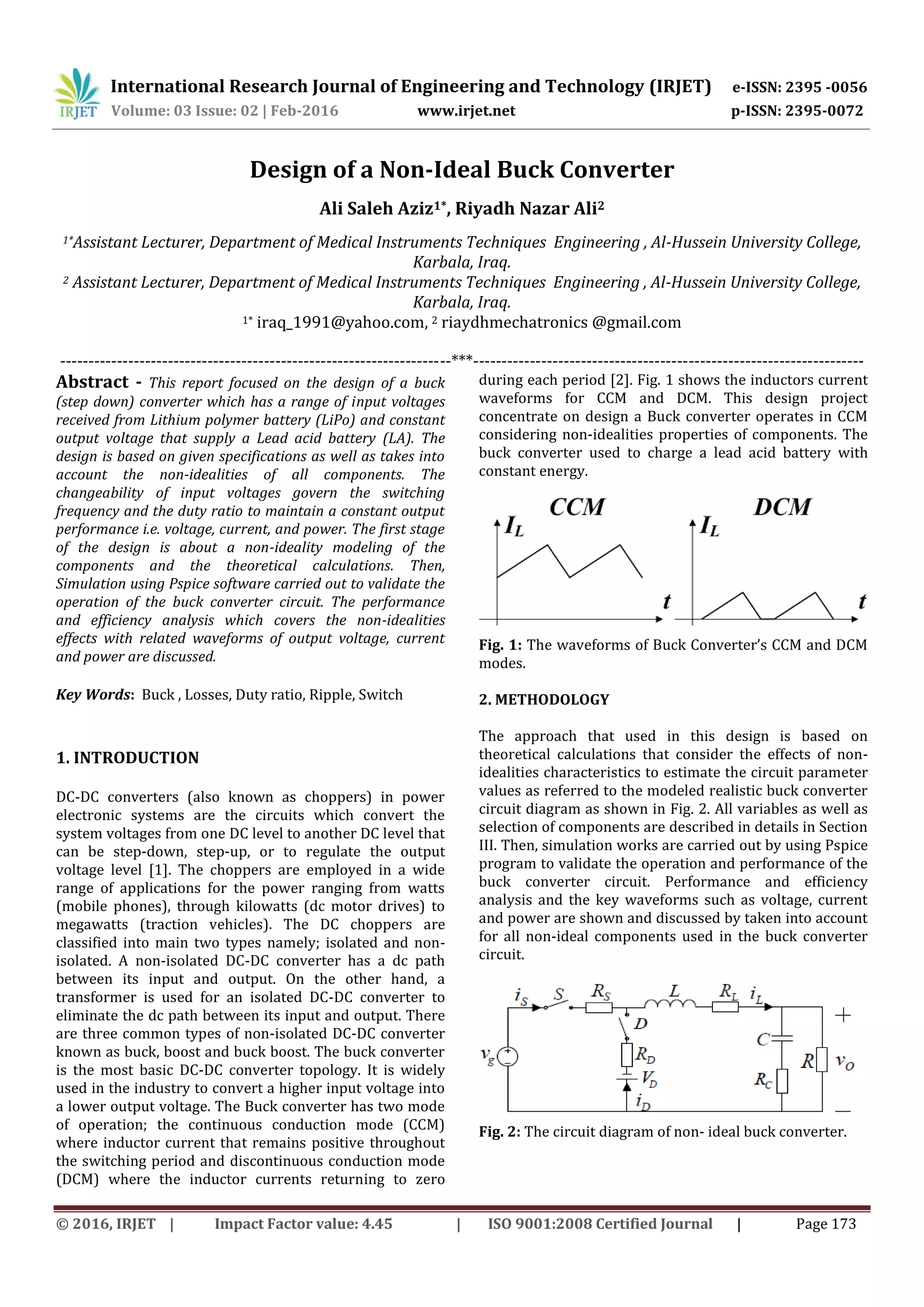 Design of a Non-Ideal Buck Converter | PDF