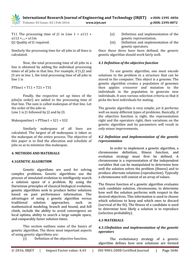Parallel Line and Machine Job Scheduling Using Genetic Algorithm | PDF