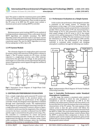 Nonlinear Current Controller for a Single Phase Grid Connected Photovoltaic System | PDF
