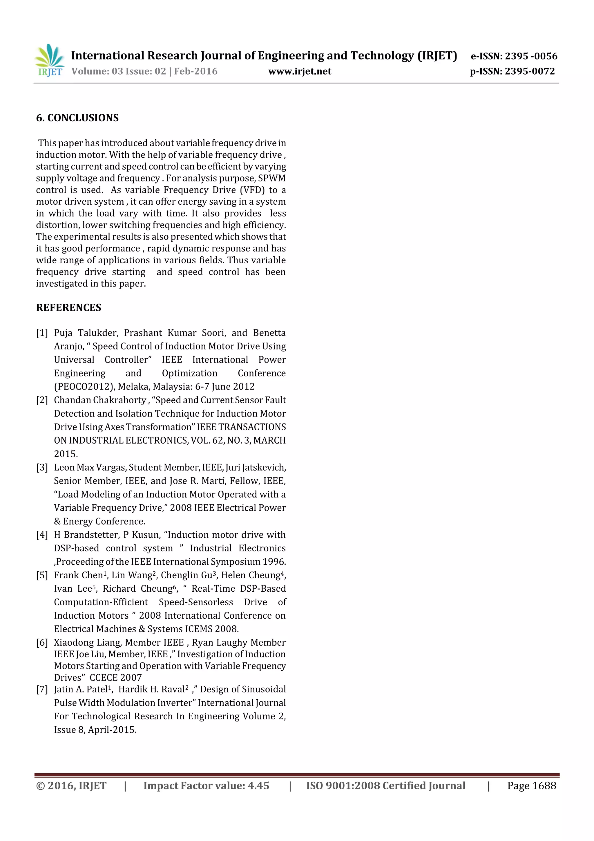 Investigation In Induction Motor Starting And Speed Control With Variable Frequency Drive Pdf
