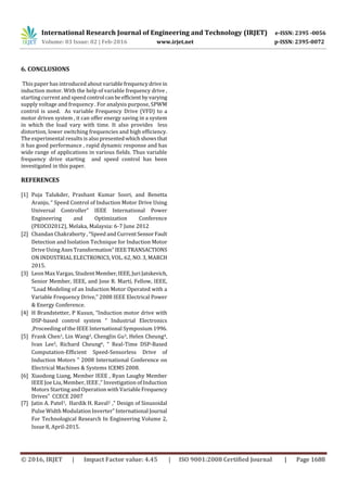 Investigation in Induction Motor Starting and Speed Control with Variable Frequency Drive | PDF