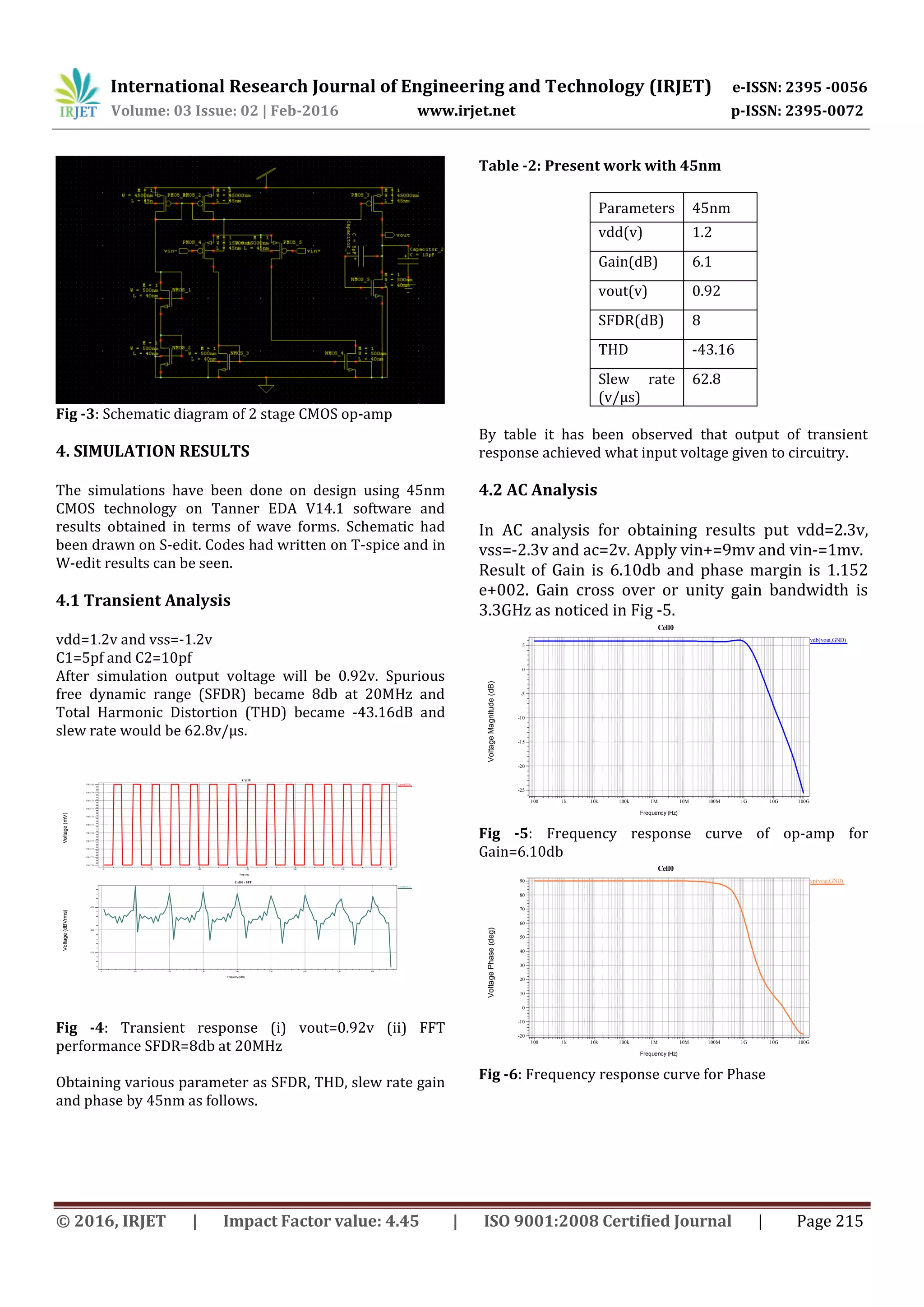 A Low Noise Two Stage Operational Amplifier on 45nm CMOS Process | PDF