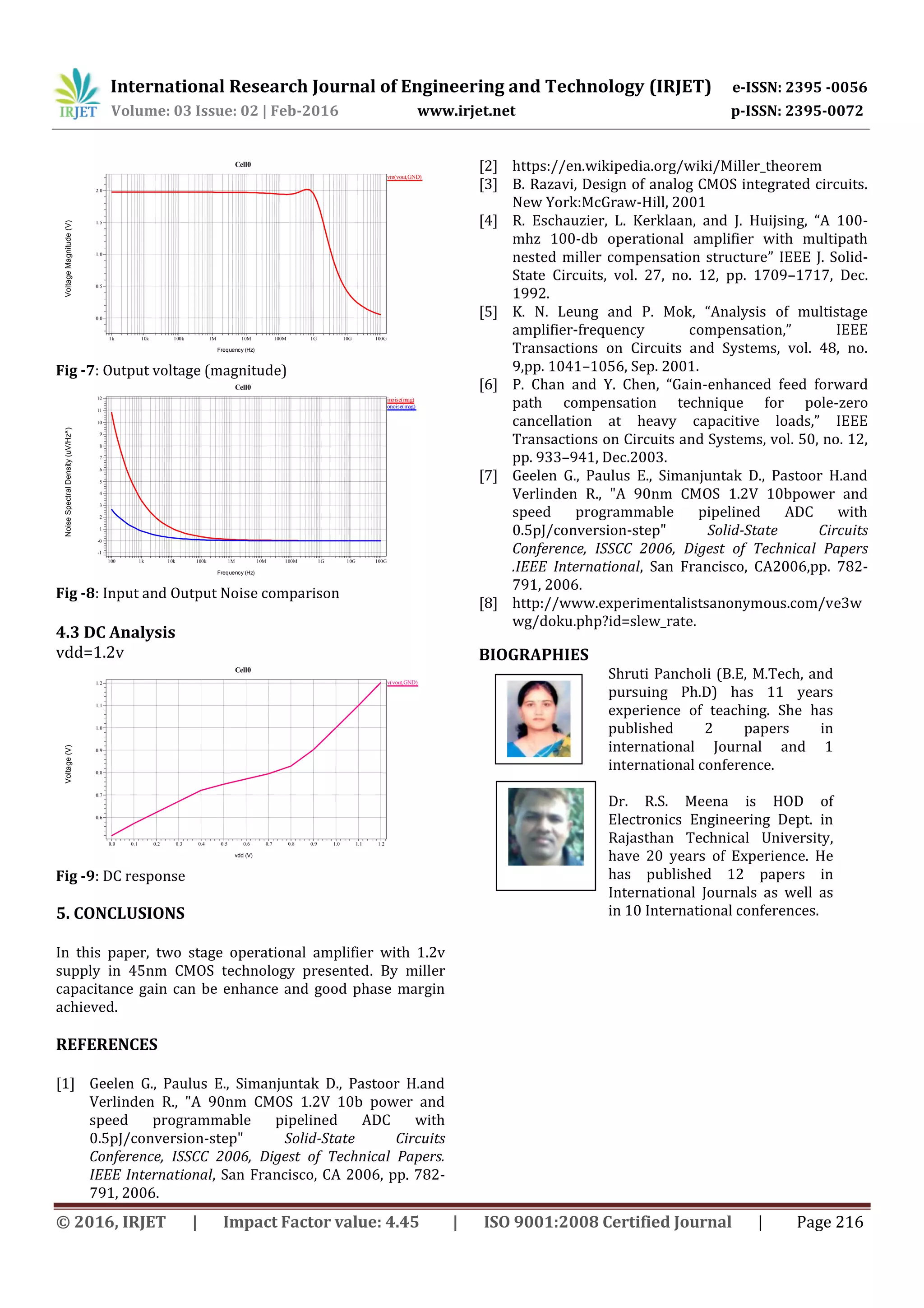 A Low Noise Two Stage Operational Amplifier on 45nm CMOS Process | PDF