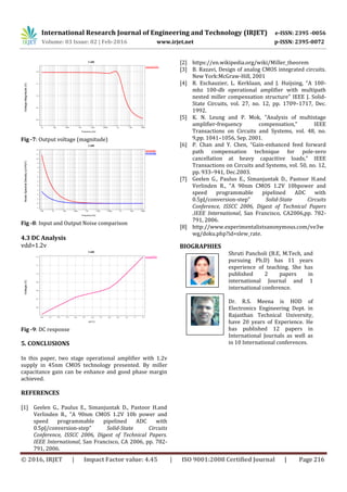 A Low Noise Two Stage Operational Amplifier on 45nm CMOS Process | PDF