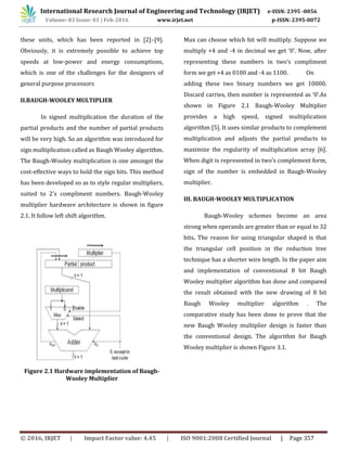High Performance Baugh Wooley Multiplier Using Carry Skip Adder ...