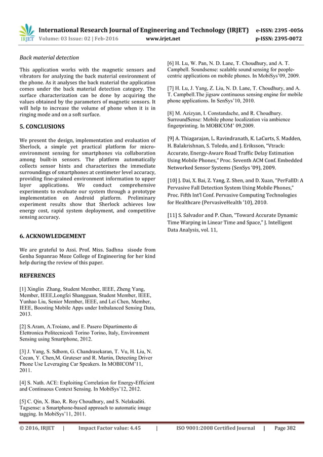 SHERLOCK: Energy Efficient and Continuous Environment Sensing Android Applications | PDF ...