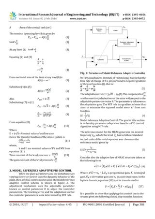 Level control of Conical Tank Process using ANFIS based Model Reference Adaptive PID controller ...