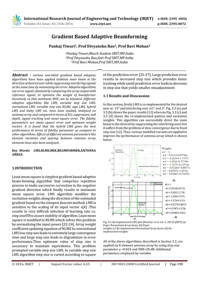 Gradient Based Adaptive Beamforming | PDF