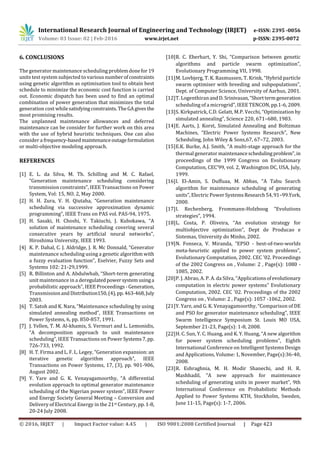Generator Maintenance Scheduling Of Power System Using Hybrid Technique | PDF | Genetics | Science