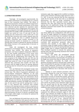 Review of Convective Heat Transfer from Plate Fins Under Natural and ...