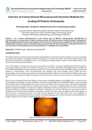 A Review of Various Retinal Microaneurysm Detection Methods For Grading Of Diabetic Retinopathy ...