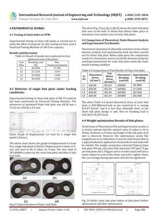 Design Optimization of Roller Chain Link Plate used in Sugar Industry | PDF | Physics | Science