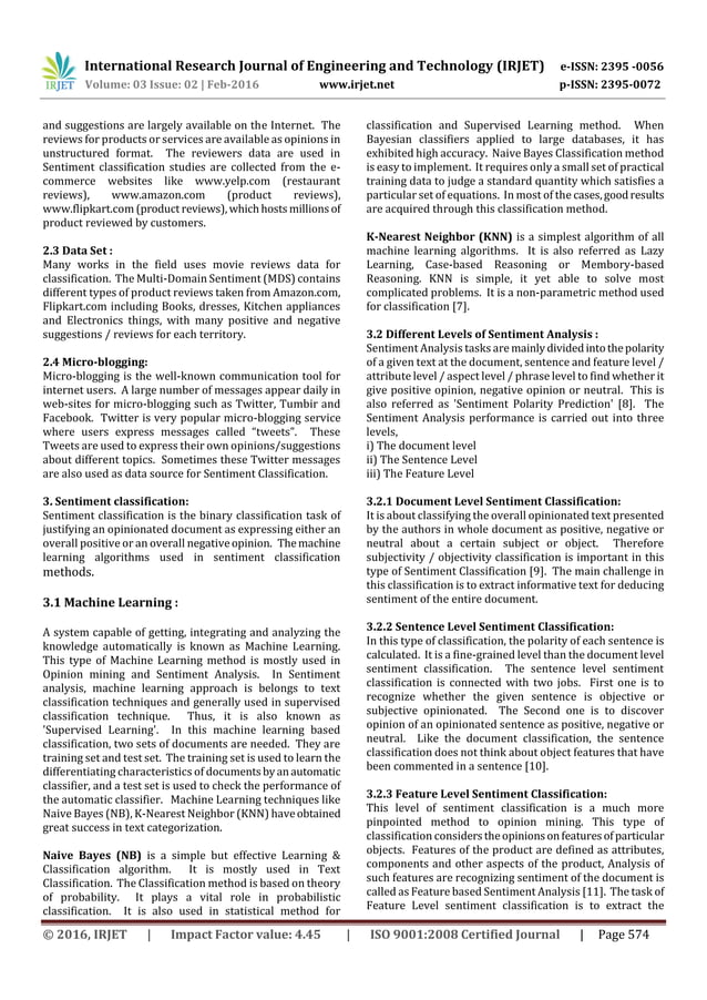 An Opinion Mining and Sentiment Analysis Techniques: A Survey | PDF