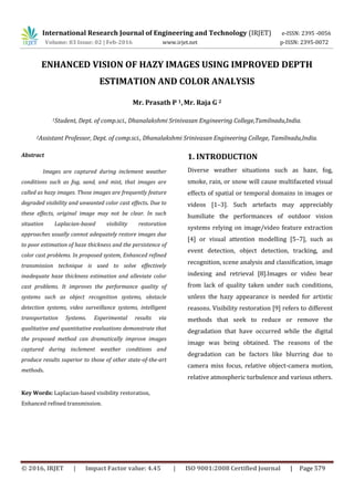 Enhanced Vision of Hazy Images Using Improved Depth Estimation and ...