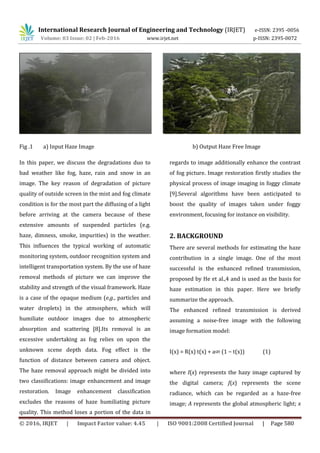 Enhanced Vision of Hazy Images Using Improved Depth Estimation and Color Analysis | PDF | Photo ...