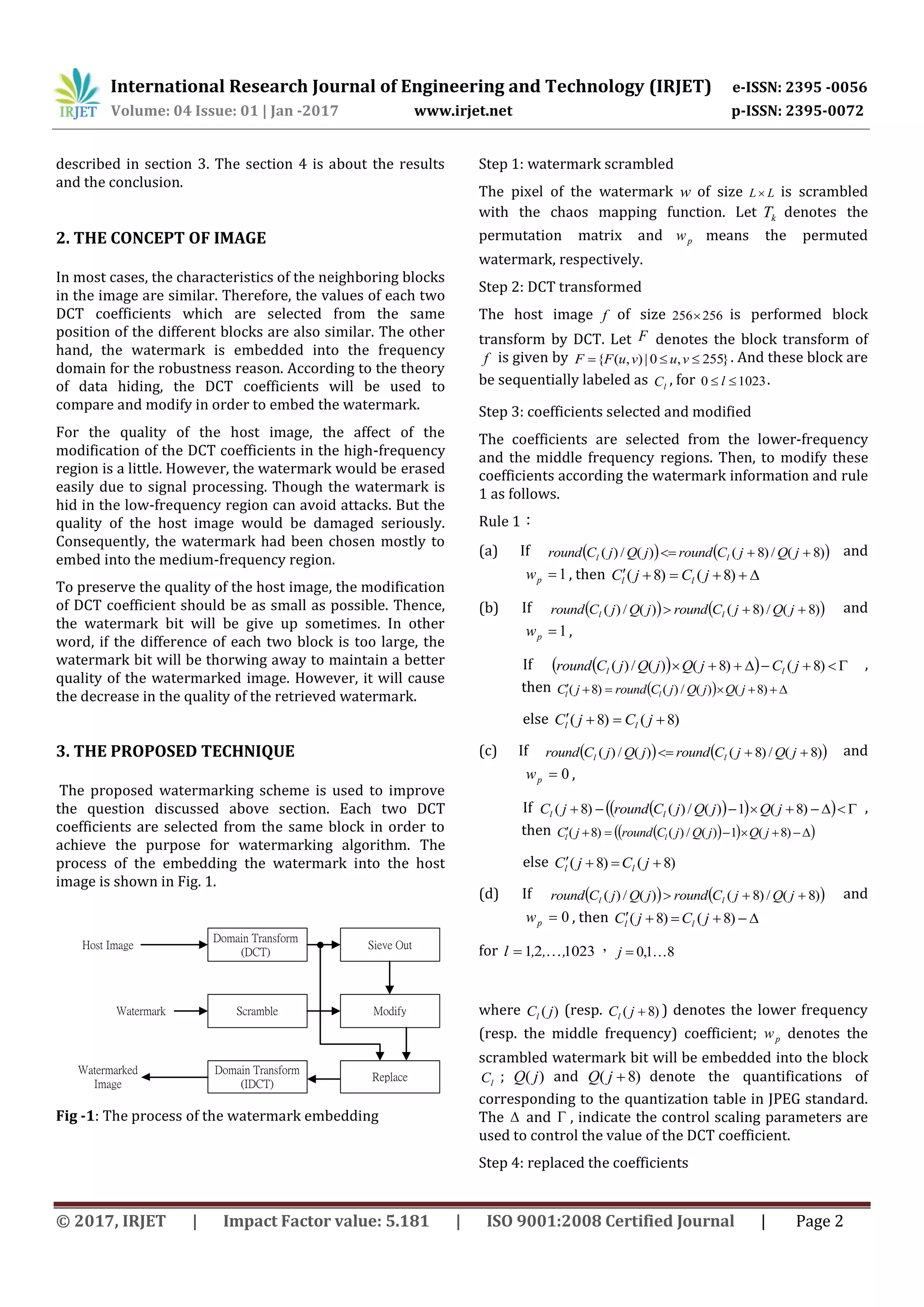 IRJET-A Blind Watermarking Algorithm | PDF