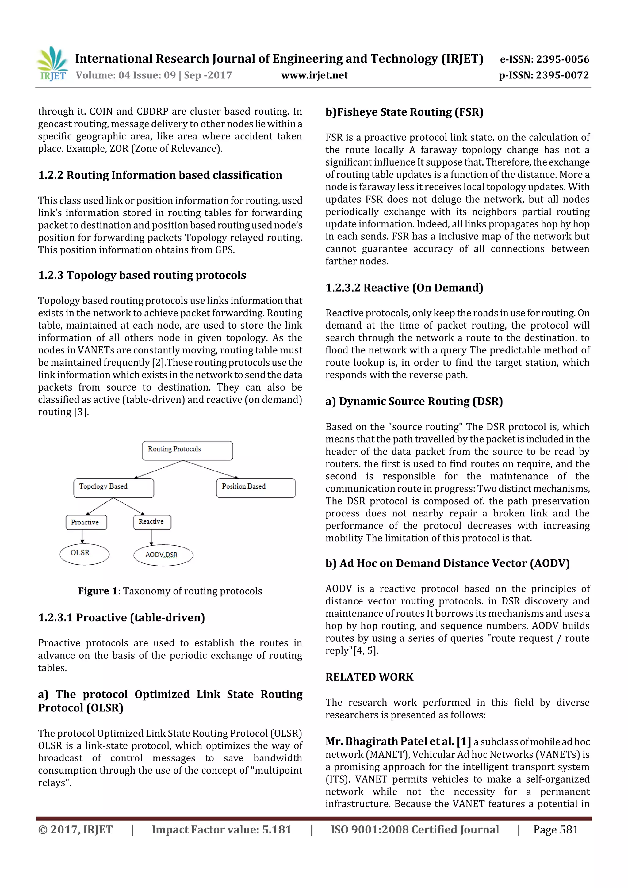 Performance Analysis of Optimization Techniques for OLSR Routing Protocol for VANET | PDF