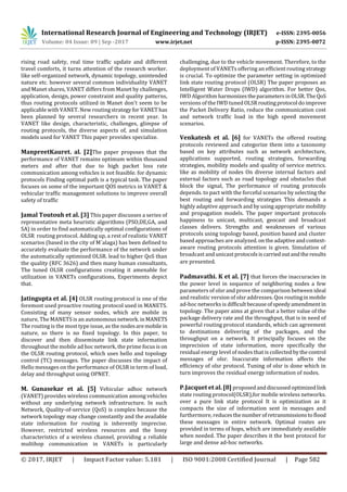 Performance Analysis of Optimization Techniques for OLSR Routing Protocol for VANET | PDF ...