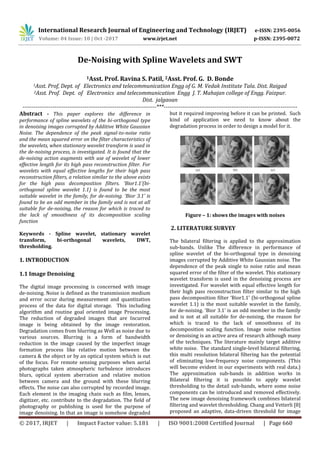 De-Noising with Spline Wavelets and SWT | PDF | Photo Editing Software | Computer Software and ...