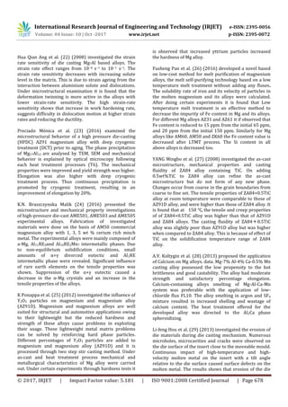 Magnesium Alloy Casting Technology for Automotive Applications- A Review | PDF