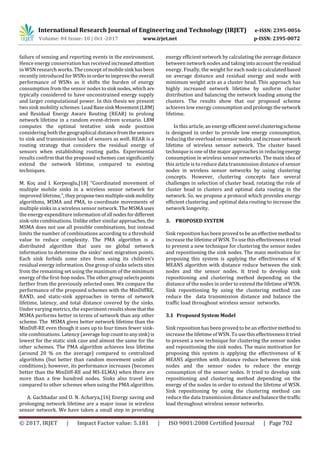 Multiple Sink Positioning and Relocation for Improving Lifetime in Wireless Sensor Network | PDF