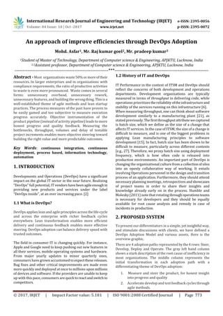 An Approach of Improve Efficiencies through DevOps Adoption | PDF