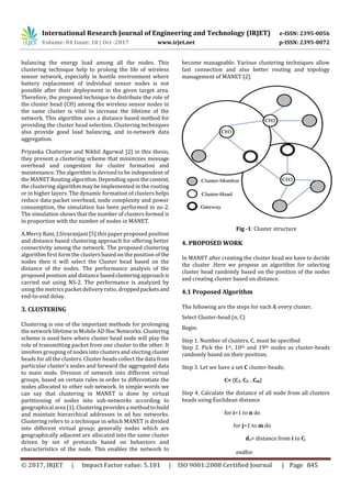 Distance Based Cluster Formation for Enhancing the Network Life Time in Manets | PDF