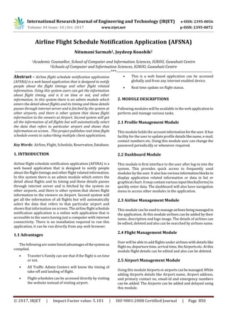 Airline Flight Schedule Notification Application (AFSNA) | PDF
