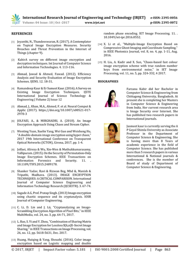 Color Image Encryption for Secure Transfer over Internet: A survey | PDF