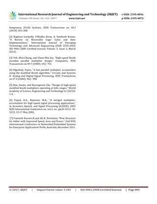 Design of a Novel Multiplier and Accumulator using Modified Booth Algorithm with Parallel Self ...