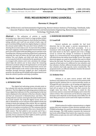 Fuel Measurement using Loadcell | PDF
